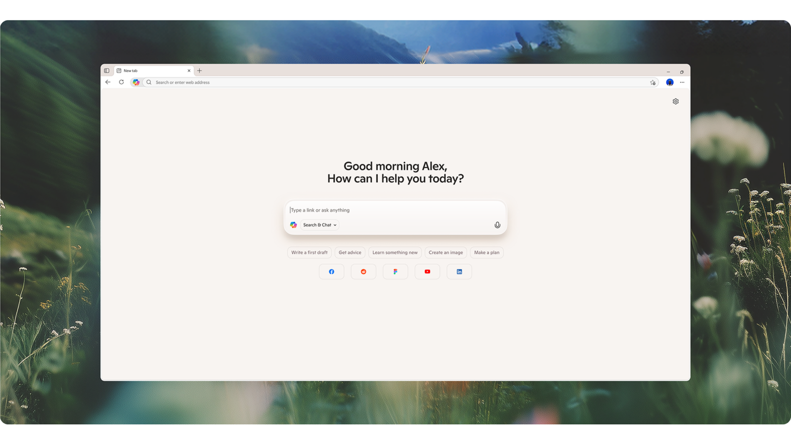 Copilot screenshot with the words Good morning Alex, How can I help you today?