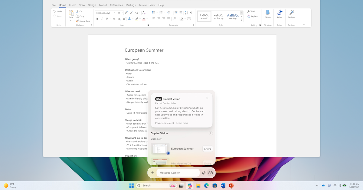 Copilot on Windows: Vision and file search begin rolling out to Windows ...